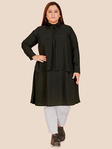 Buy online Shirt Collar Layered Plus Tunic from western wear for Women ...