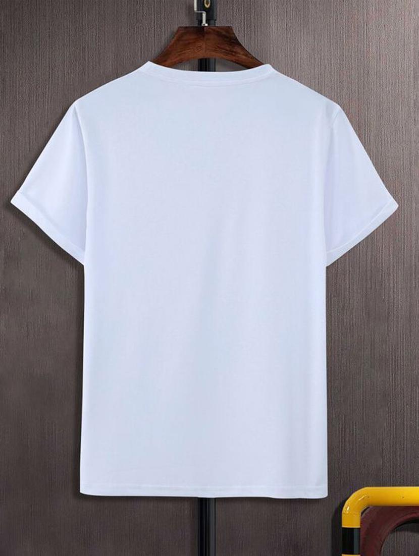 Buy online White Round Neck Chest Printed T-shirt from Top wear for ...