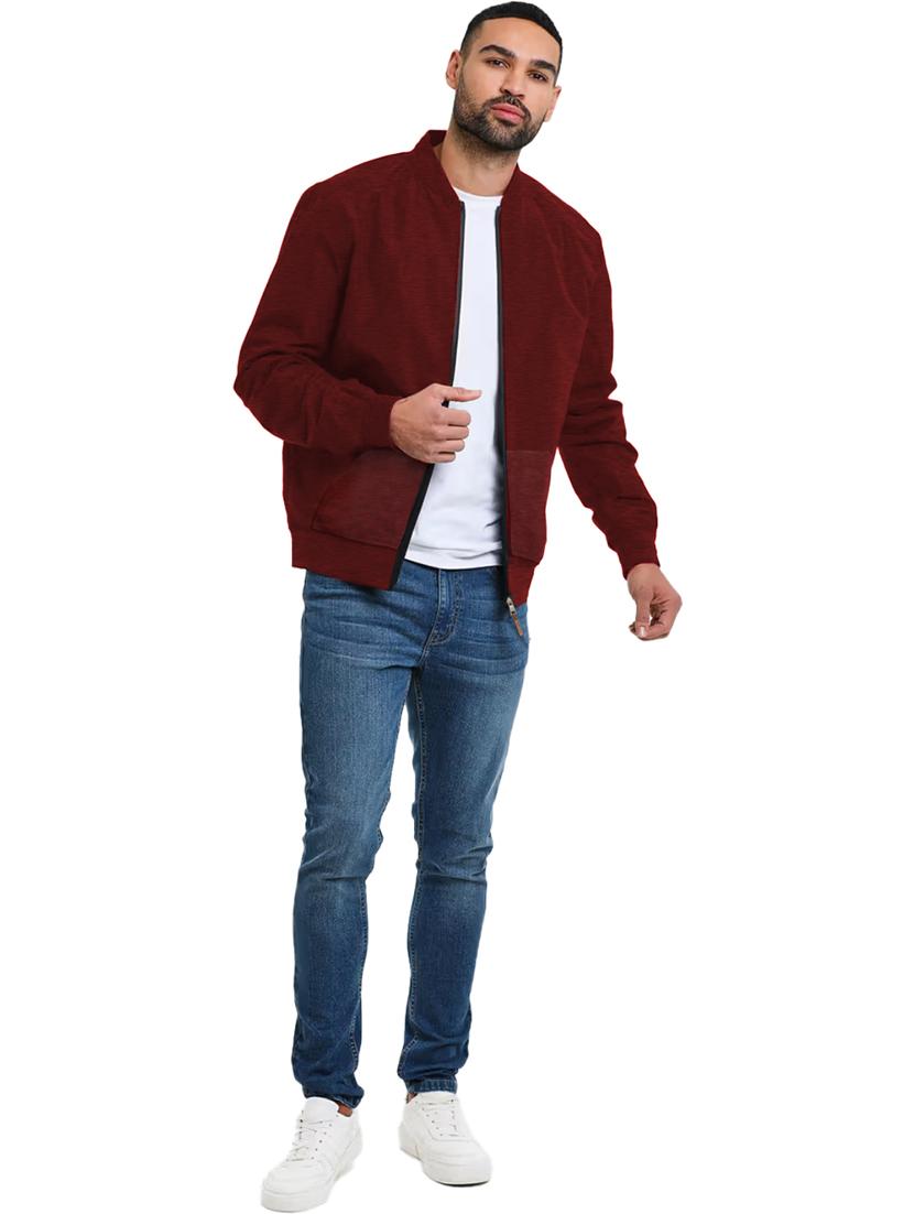 Buy online Men Plain Long Sleeve Bomber Jacket from Jackets for Men by ...